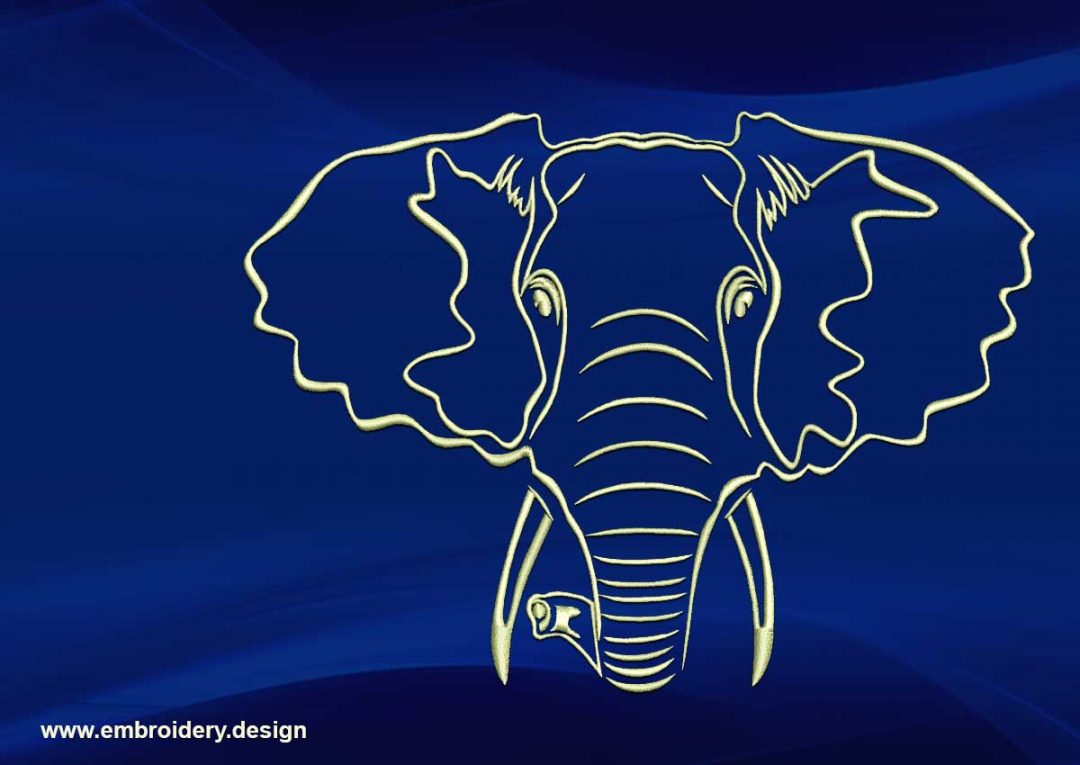 Cute tattoo elephant embroidery design