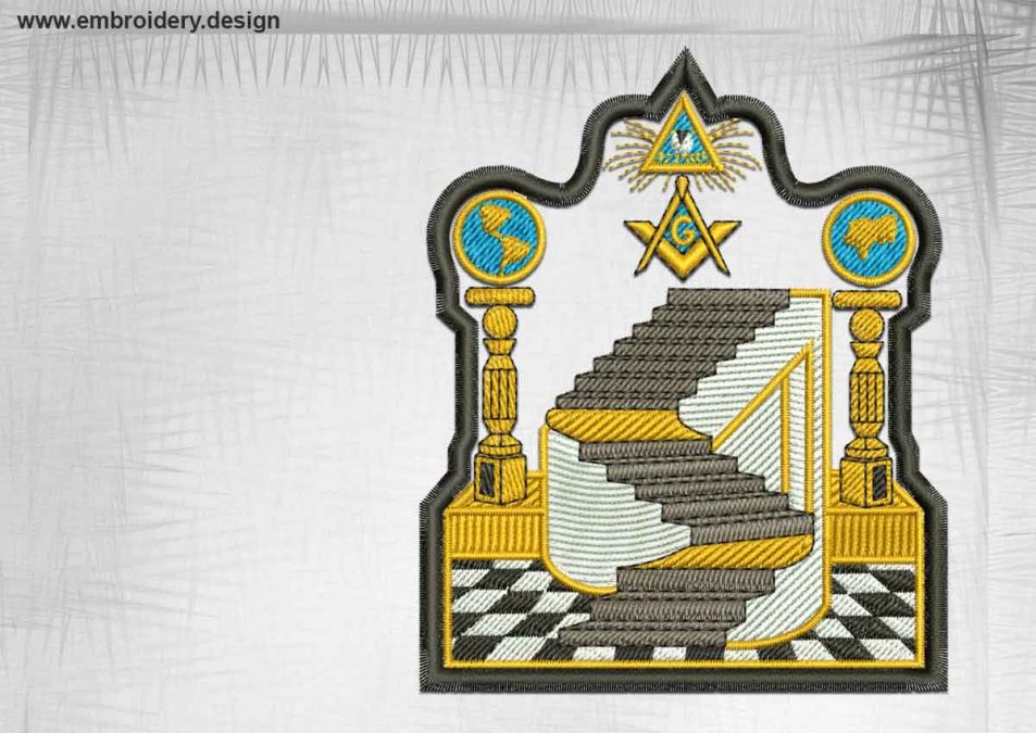 Masonic emblem with stairs