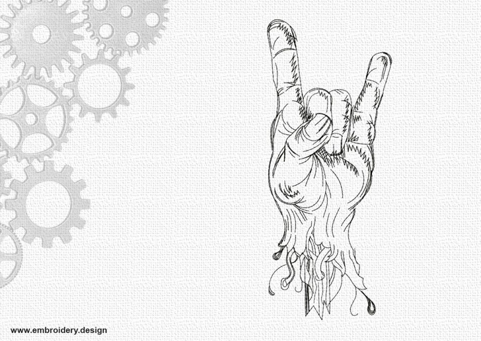 Rock & Roll embroidery design