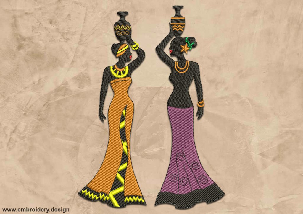 African women with jars