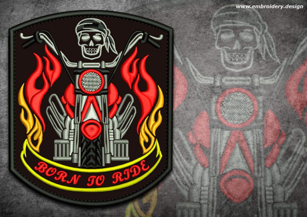 Biker patch Flamy motorbike