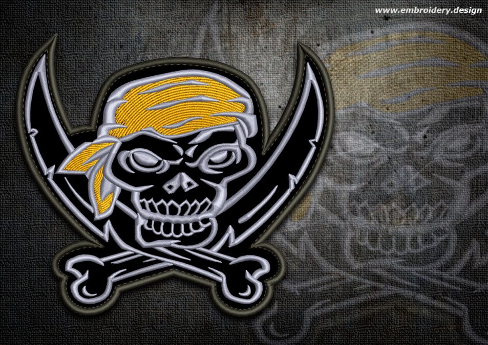 Biker Patch Skull Jolly Roger
