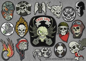 Biker patch Spider Skull