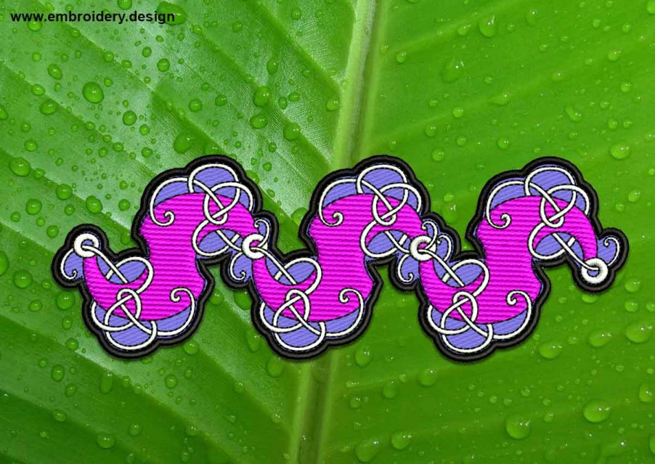 Celtic pattern patch, transparent background