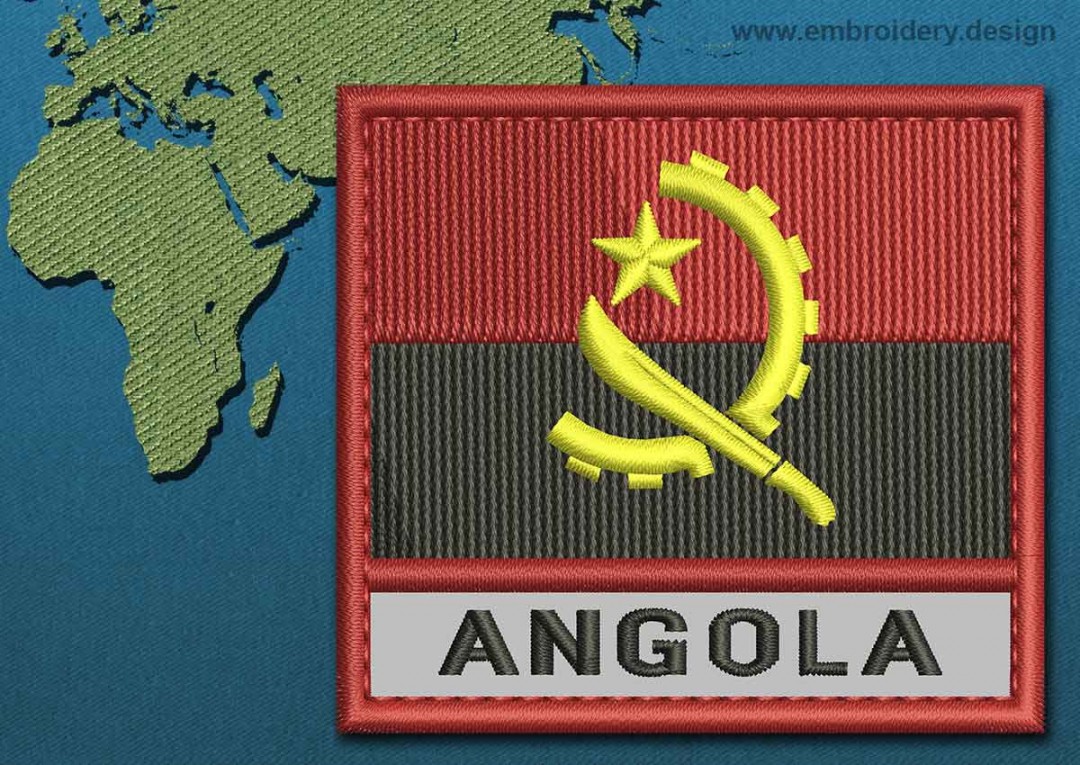 Angola Flags with a Colour Coded border Shop - Embroidery Design