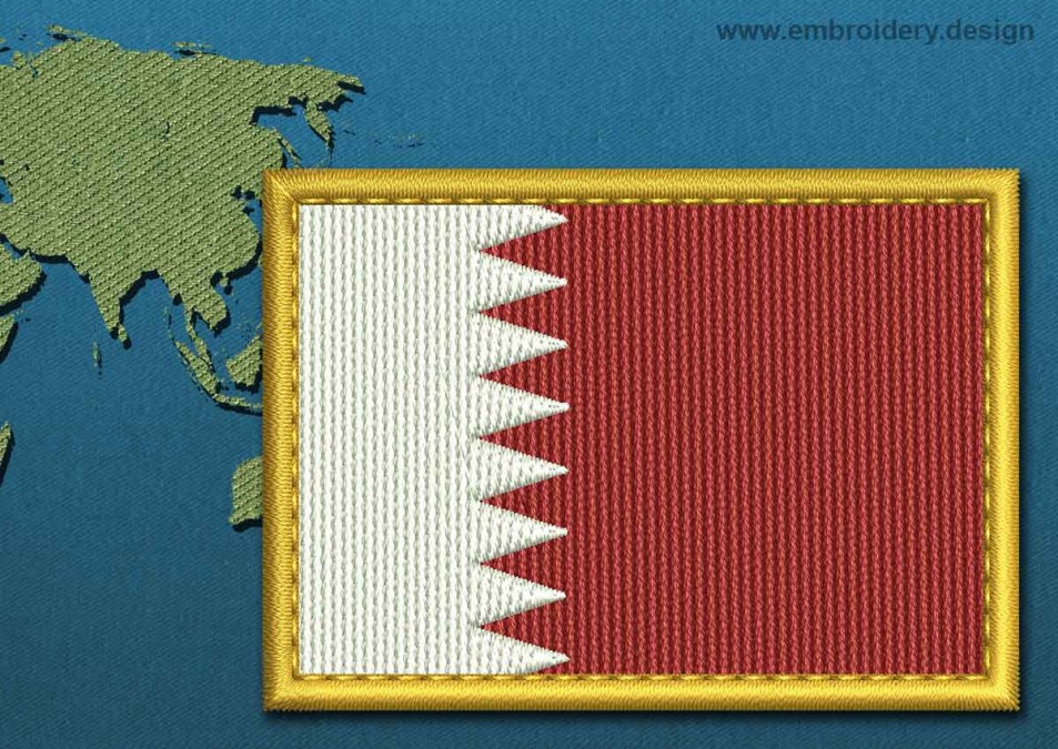 Bahrain Rectangle Flags Shop - Embroidery Design