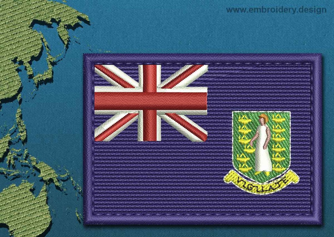 British Virgin Islands Rectangle Flag Embroidery design with a Colour ...