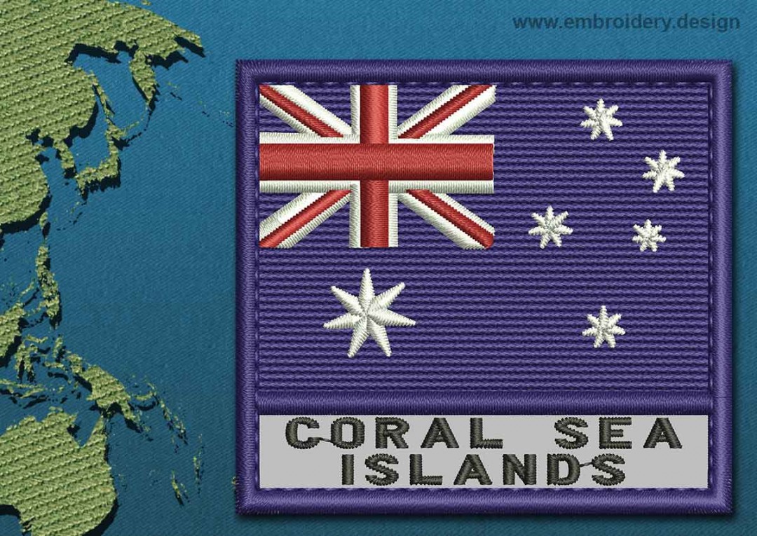 Coral Sea Islands Flags with a Colour Coded border Shop - Embroidery Design