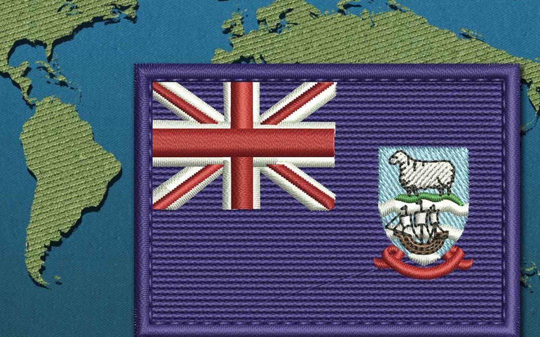 Design embroidery Flag of Falkland Islands (Islas Malvinas) Rectangle ...