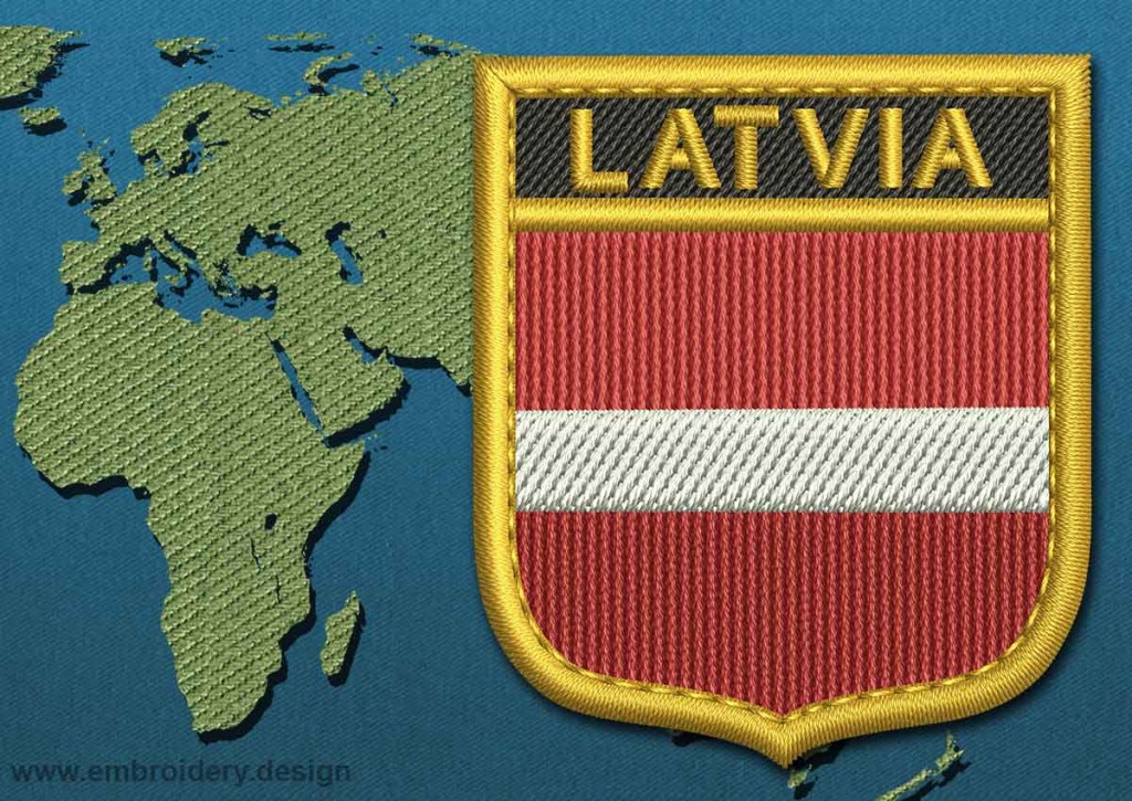 Latvia Shield Flags Shop - Embroidery Design
