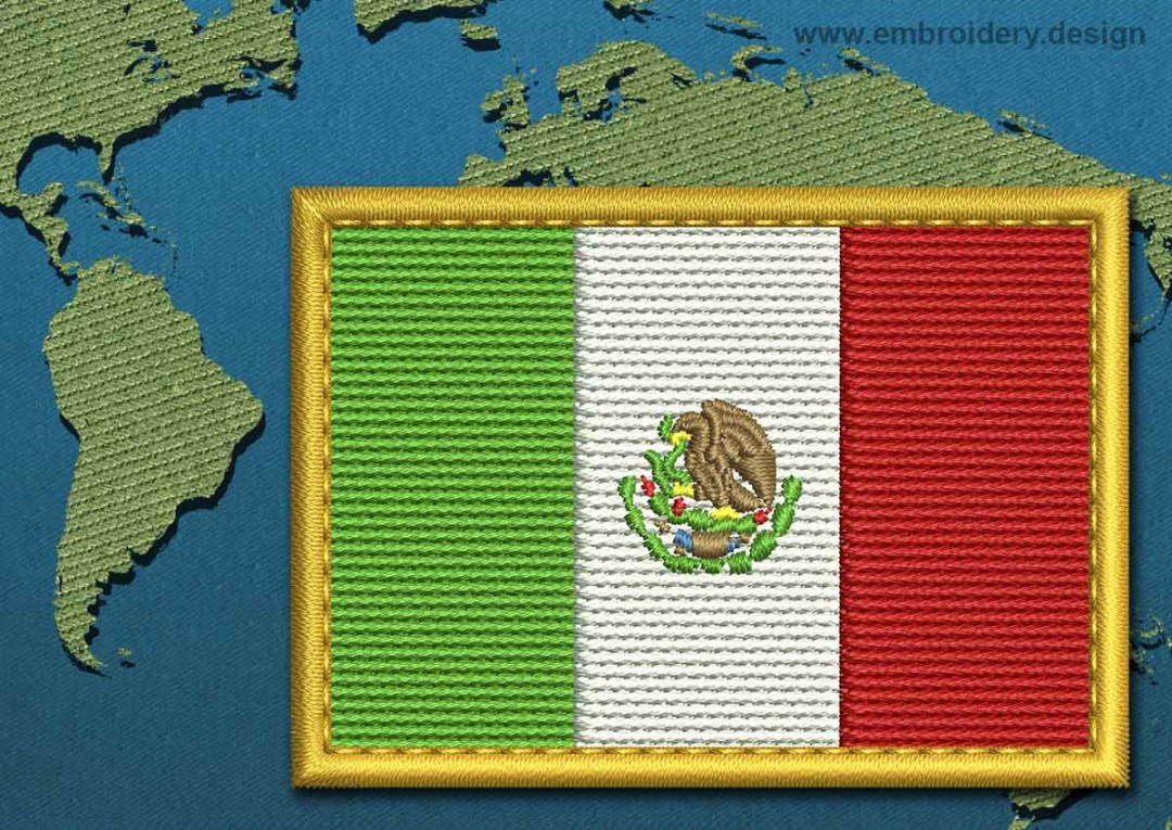 Mexico Rectangle Flags Shop - Embroidery Design