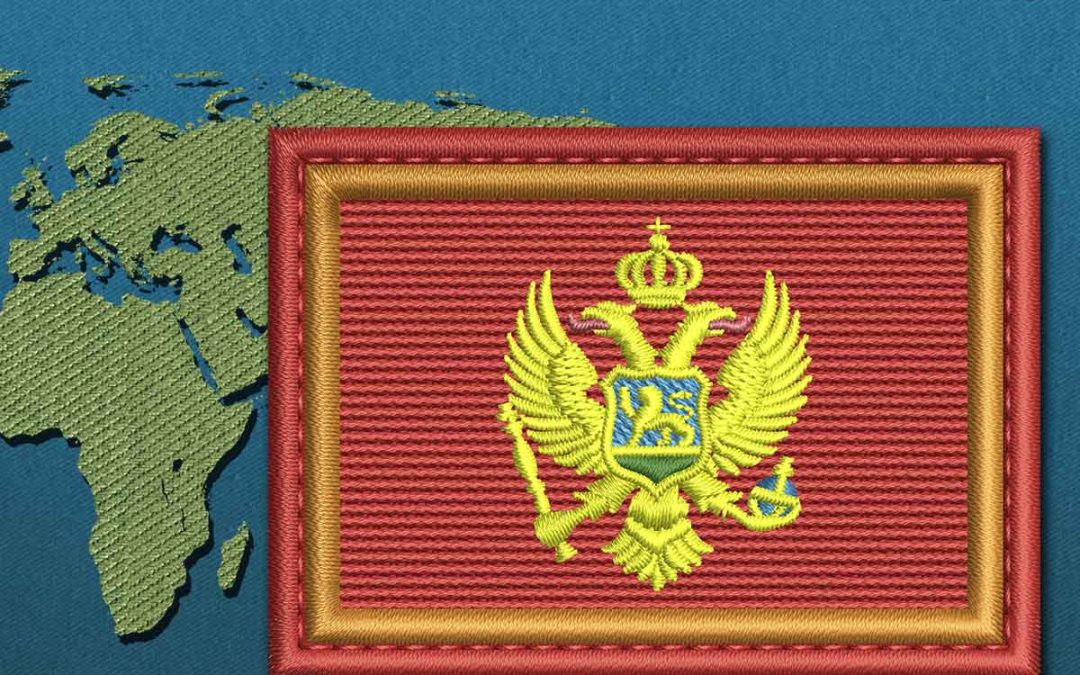 Design embroidery Flag of Montenegro Rectangle with Colour Trim by ...