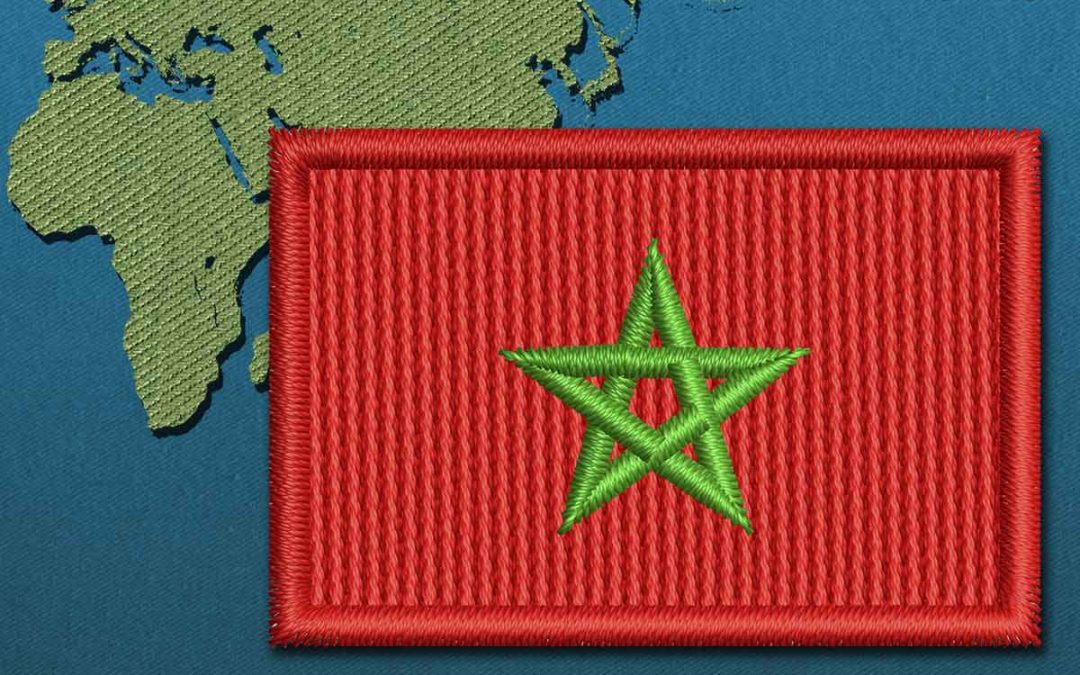 Design embroidery Flag of Morocco Mini with Colour Trim by embroidery ...