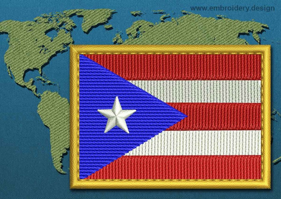 Puerto Rico Flags embroidery designs Shop - Embroidery Design