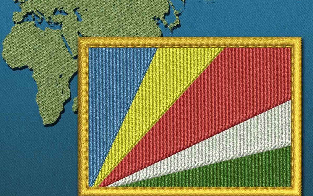 Design embroidery Flag of Seychelles Rectangle with Gold Trim by ...