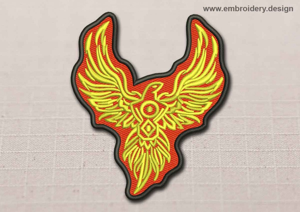 Flora Patch Gold Phoenix In The Flame