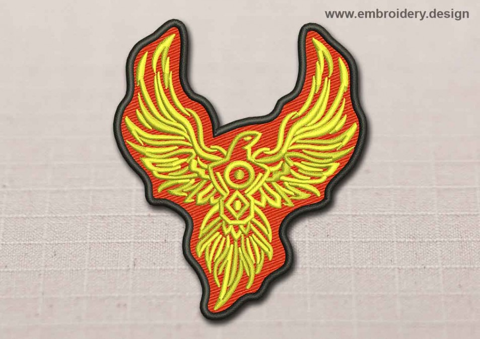 Flora Patch Gold Phoenix In The Flame