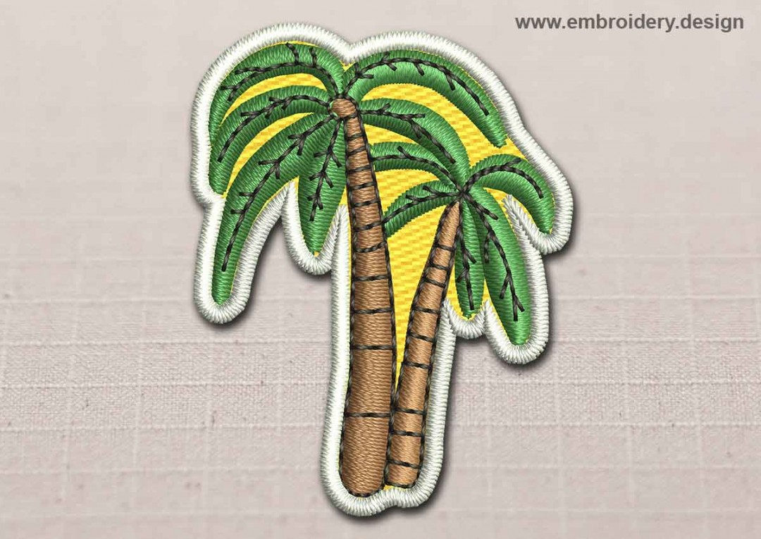 Flora Patch Palm Tree On Yellow Background