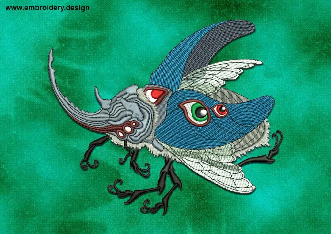 Flying rhinoceros beetle