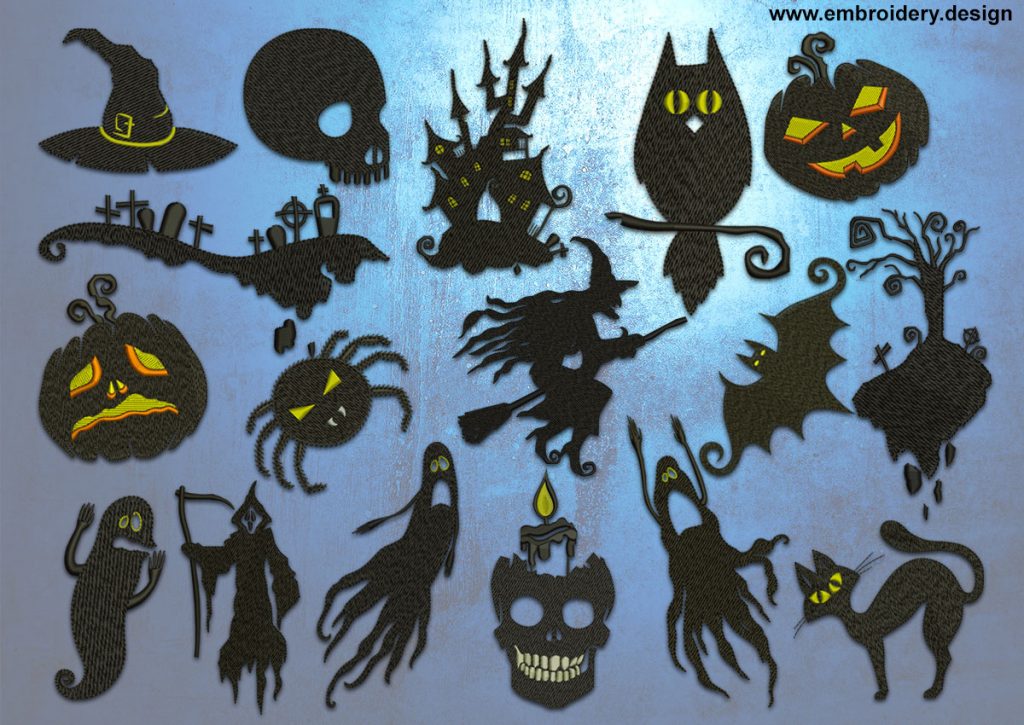Halloween embroidery designs' pack embroidery designs pack (collection ...