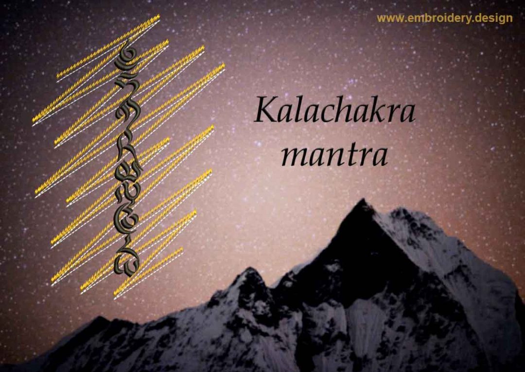 Kalachakra mantra on gold background