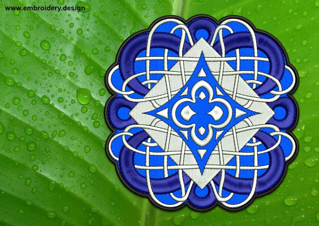 Marine Celtic Knot patch, transparent background