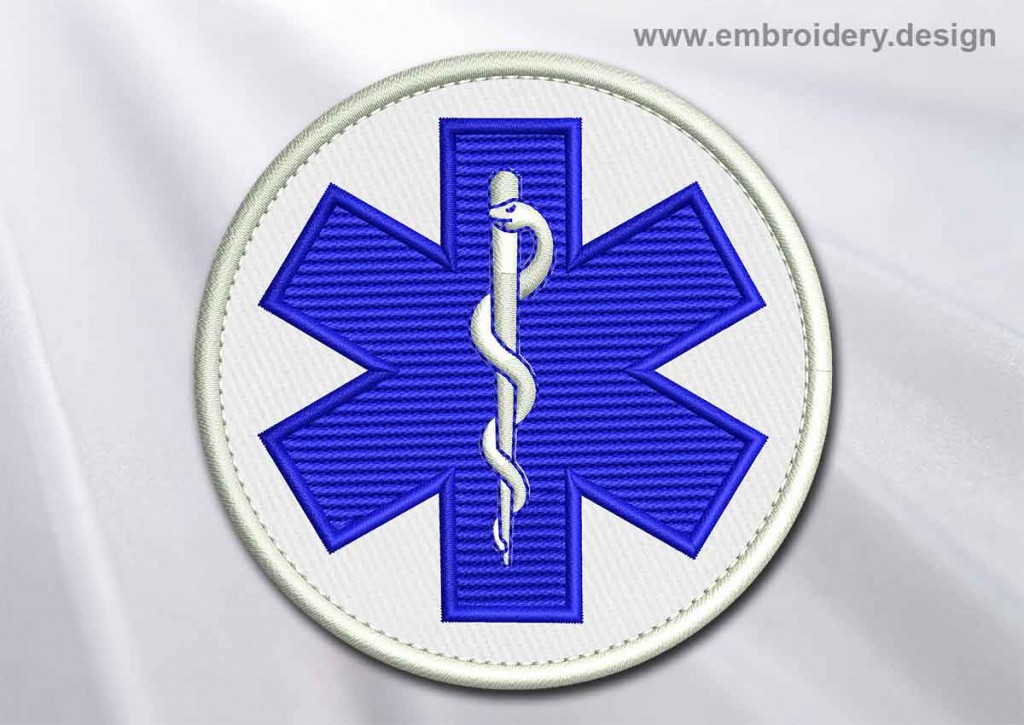 Medical Patch Emergency Medical Services with Star of life in a circle