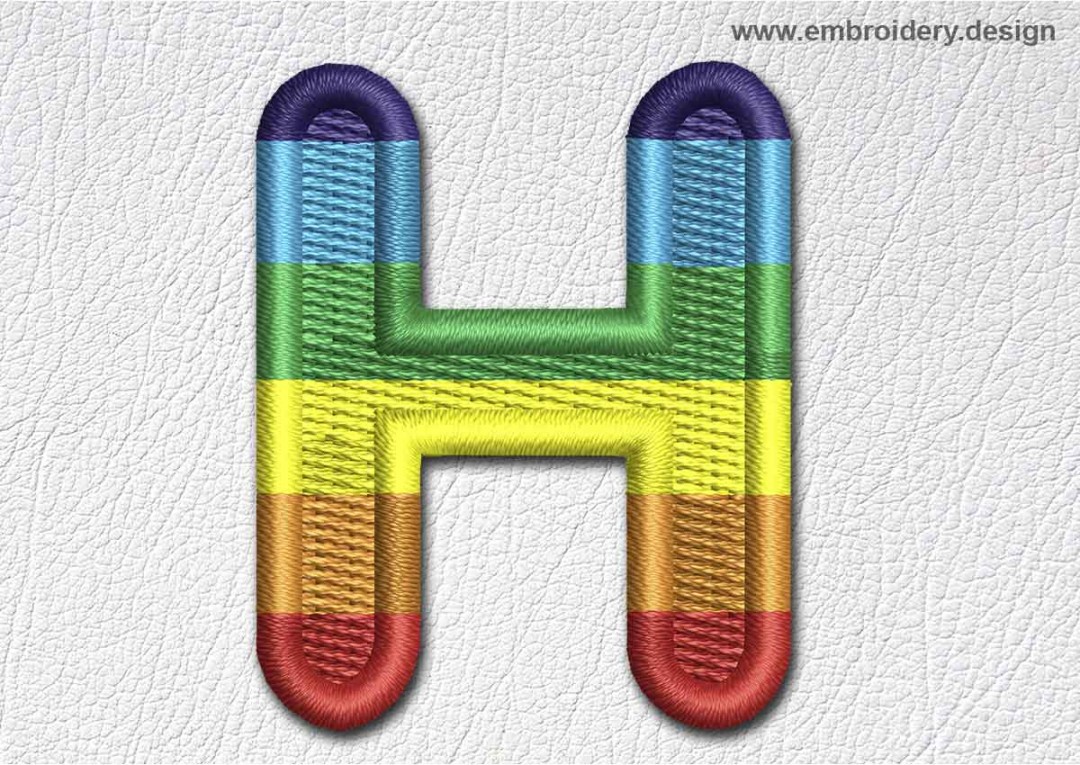Patch Rainbow Font English Letter H