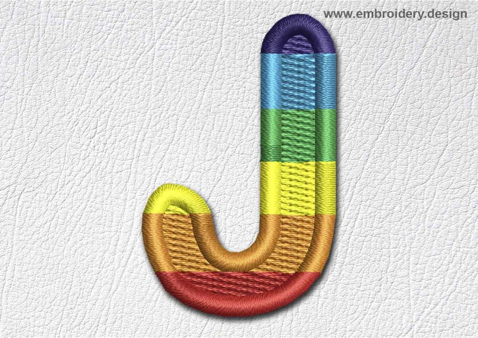 Patch Rainbow Font English Letter J