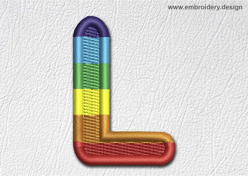 Patch Rainbow Font English Letter L