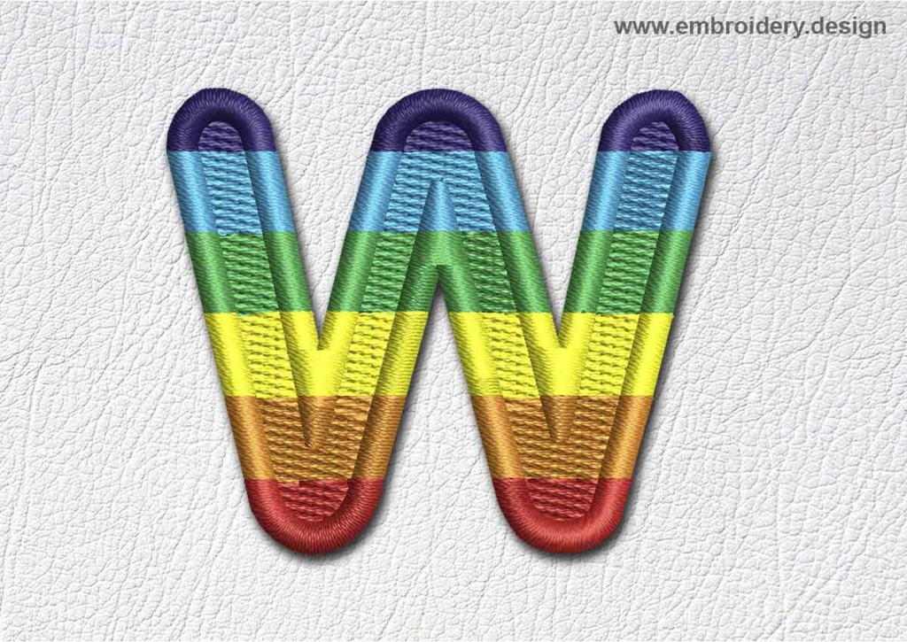 Patch Rainbow Font English Letter W