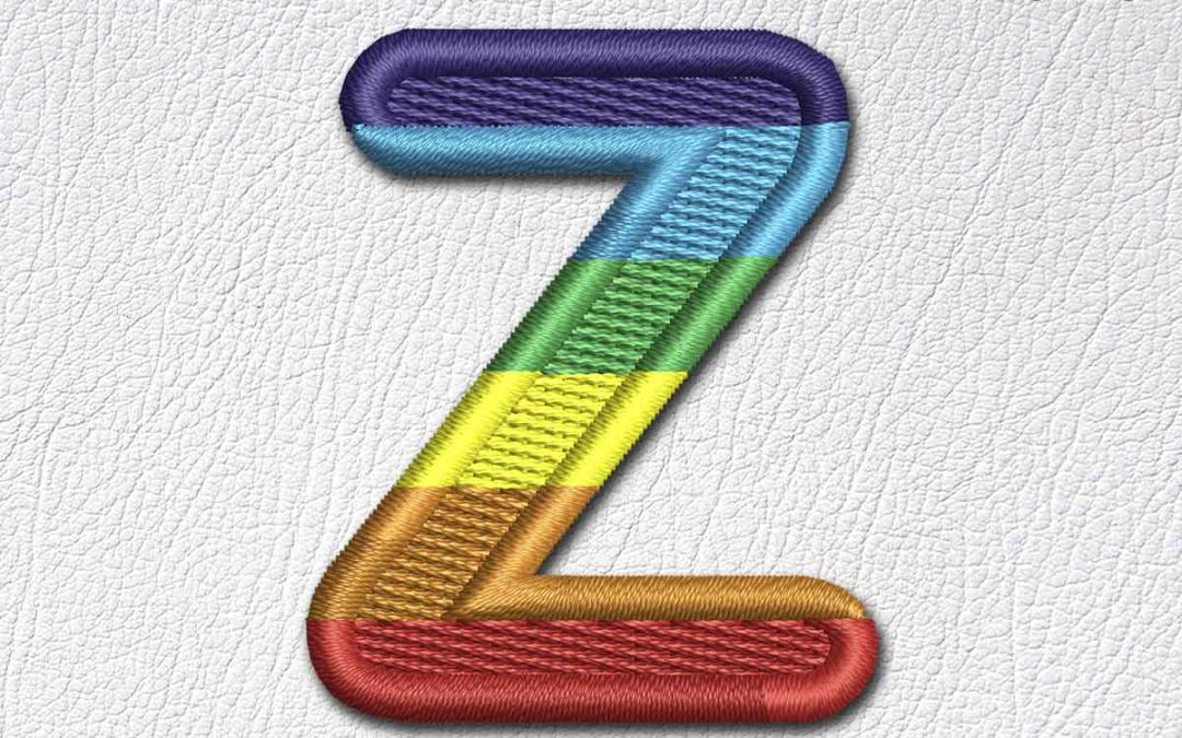 Design embroidery Patch Rainbow Font English Letter Z by www.embroidery ...