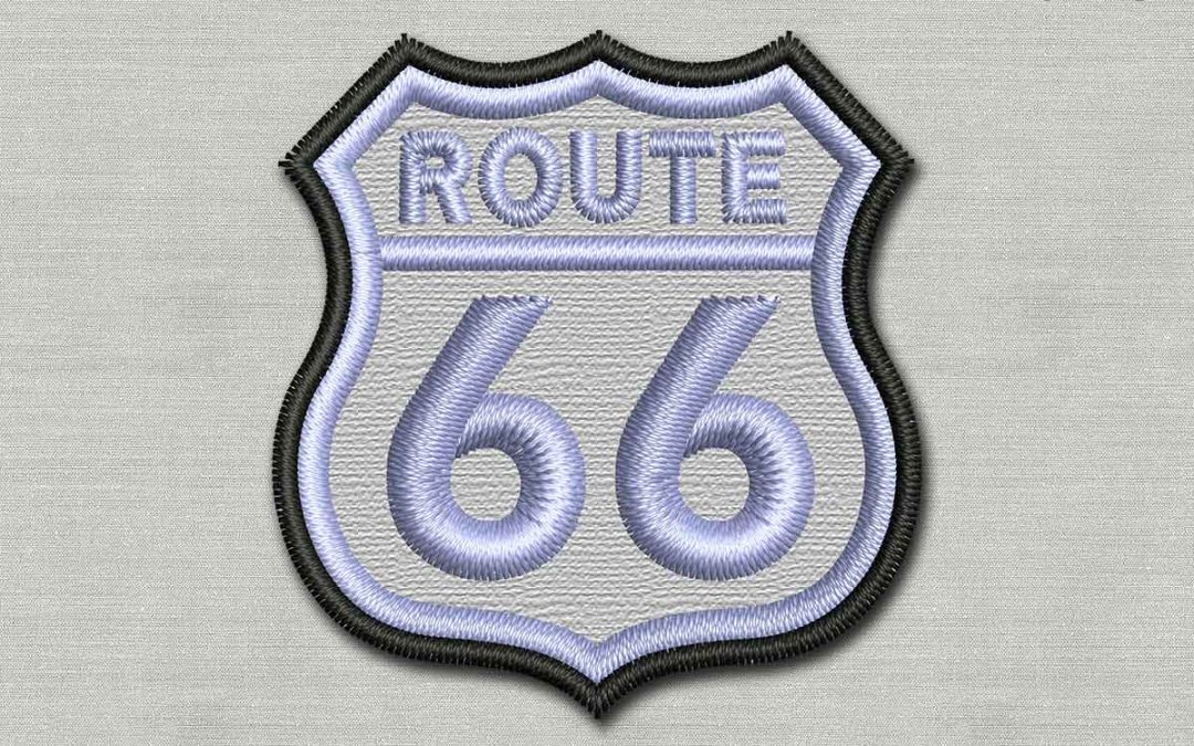 Design embroidery Patch Route 66 with Black Border by www.embroidery.design