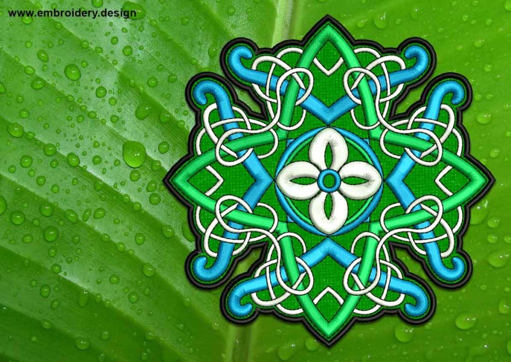 Natural Celtic Knot patch, transparent background