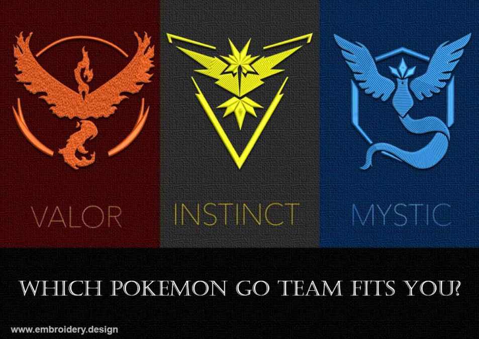 Pokemon Go Teams embroidery designs pack (collection of 3) - www ...