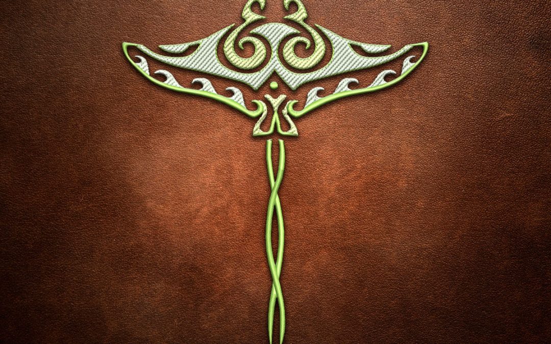 Design embroidery Polynesian tattoo Manta Ray by www.embroidery.design