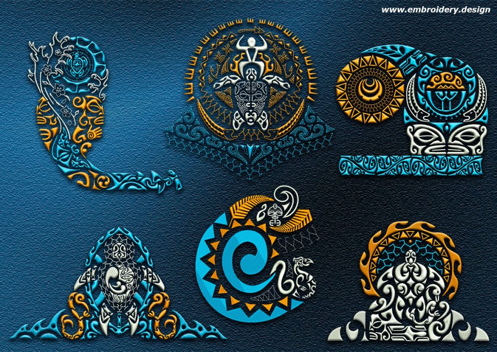 Design embroidery Polynesian tattoo pack #3 by www.embroidery.design