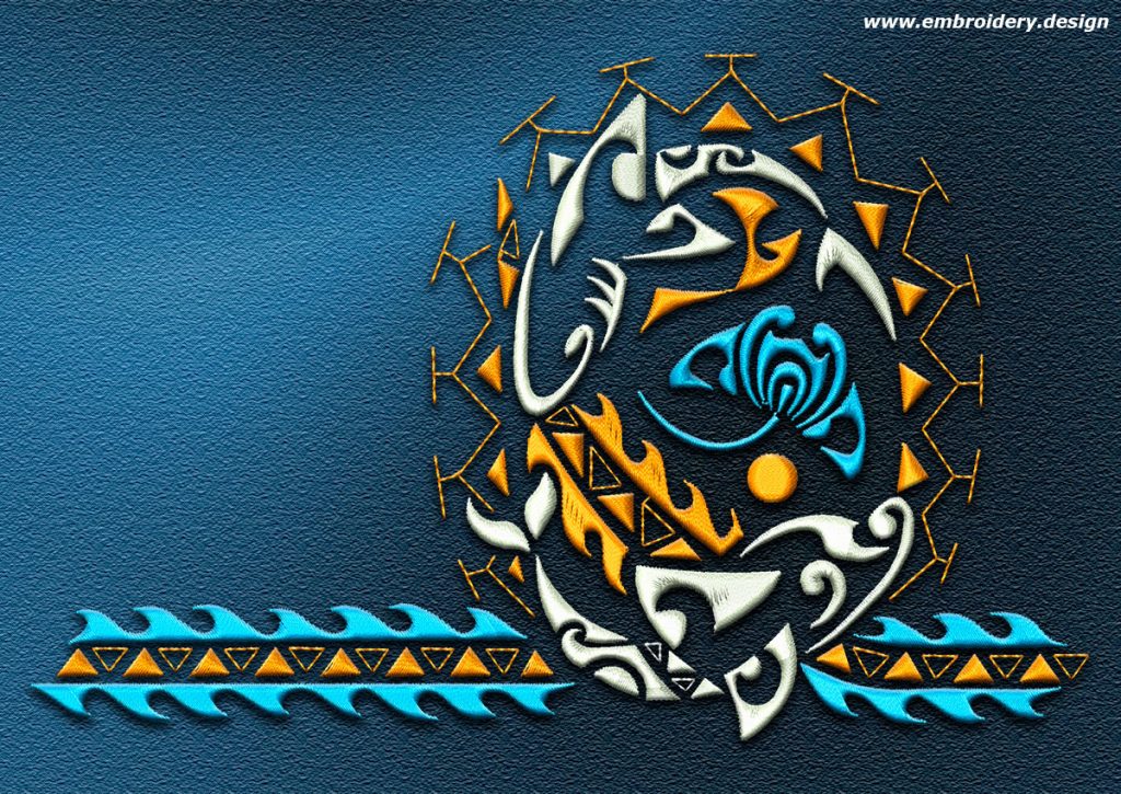 Design embroidery Polynesian tattoo Tuakiri by www.embroidery.design