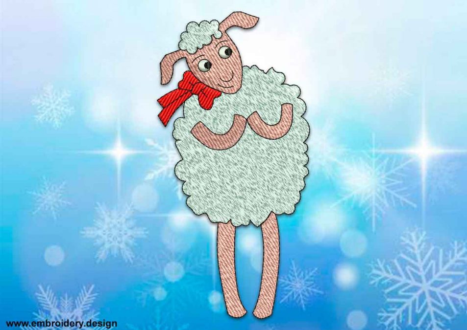 Sheep with bow