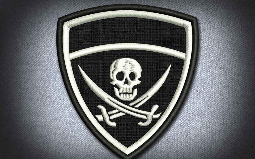 Design embroidery Skull Patch Skull with Crossed Sabers Patch Design by ...