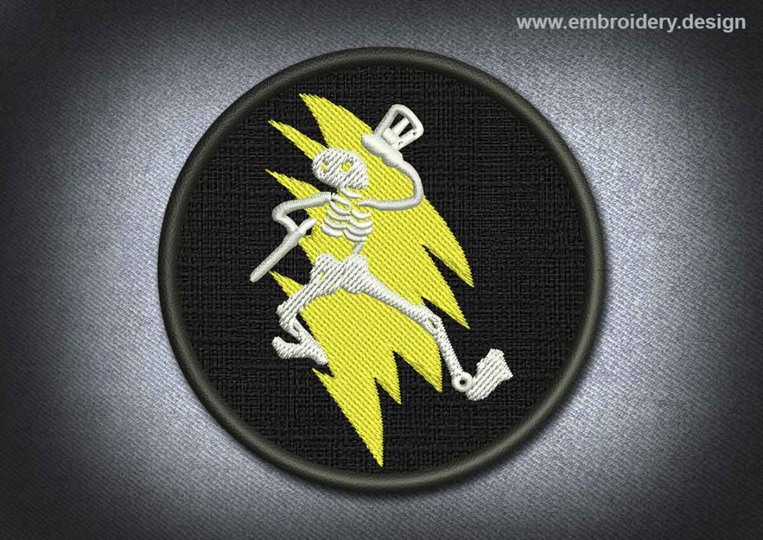 Skull Patch Lightning And Skeleton