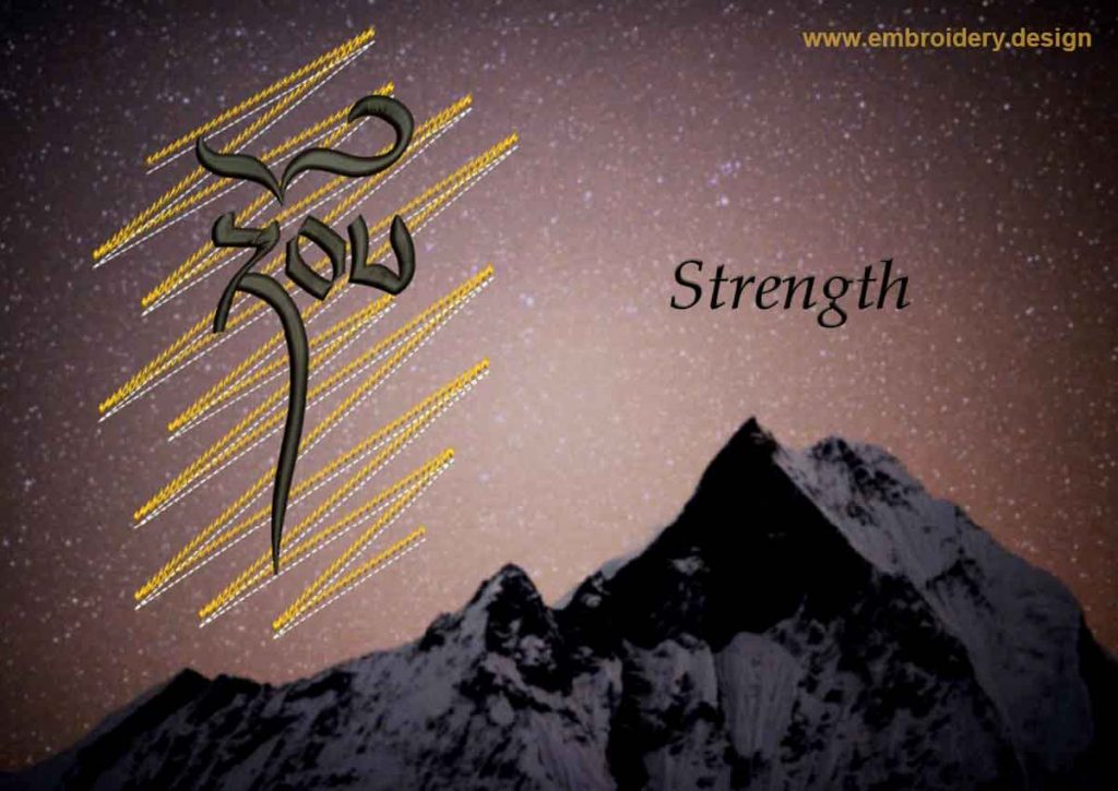 Strength on gold background