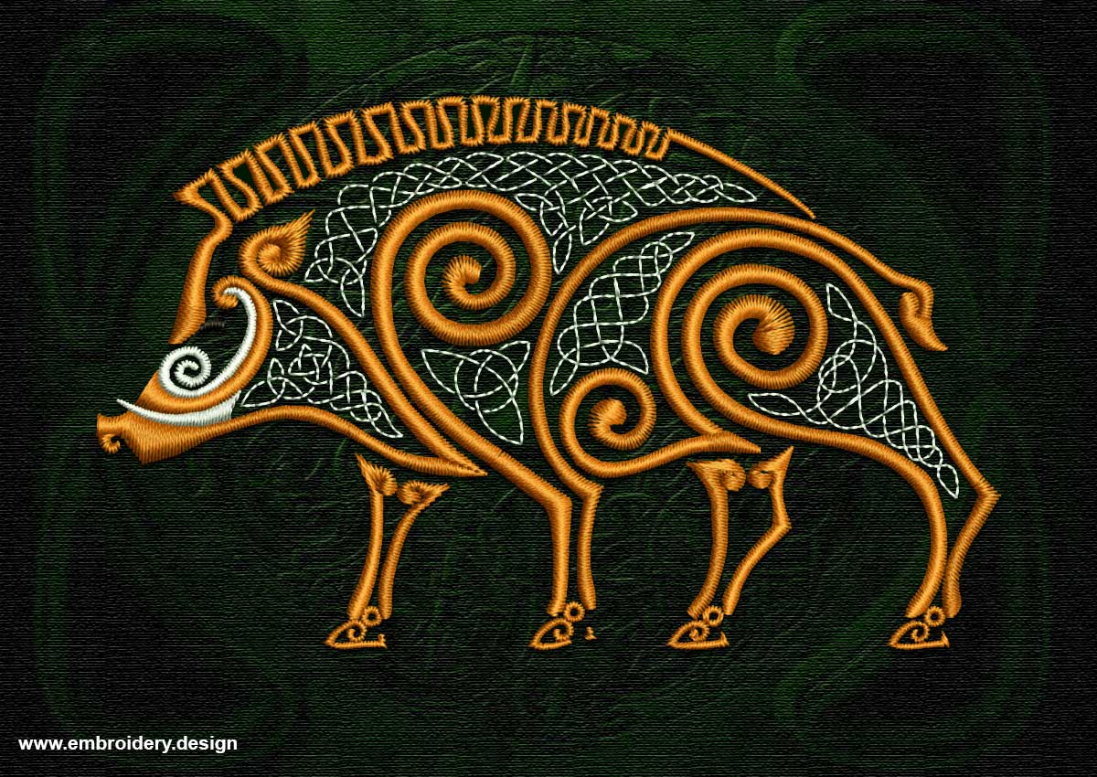 tattoo_celtic_boar_embroidery_design - Embroidery Design