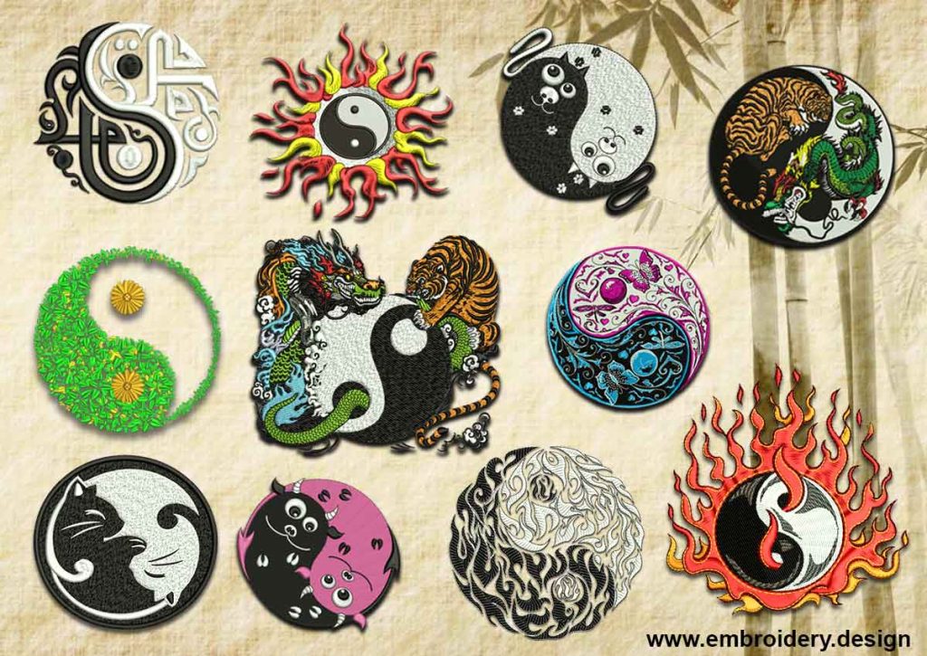 Various Yin Yang embroidery designs pack (collection of 12) - www ...
