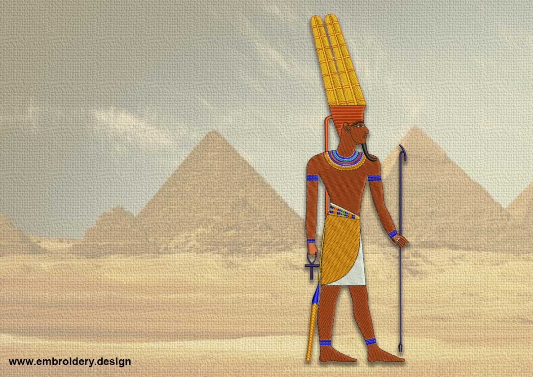 Walking Amun-Ra embroidery design