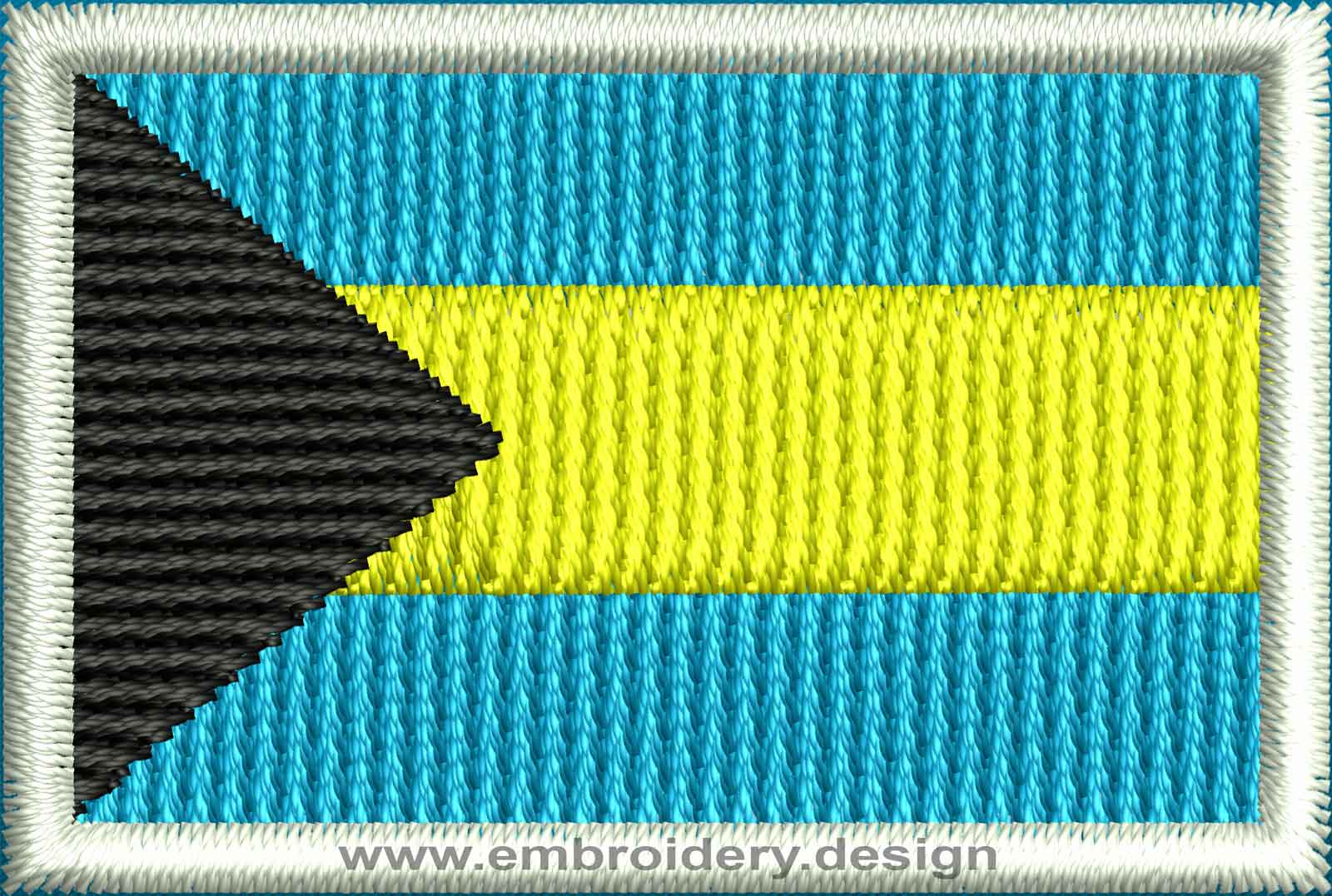 Design embroidery Flag of Bahamas Mini with Colour Trim by embroidery ...