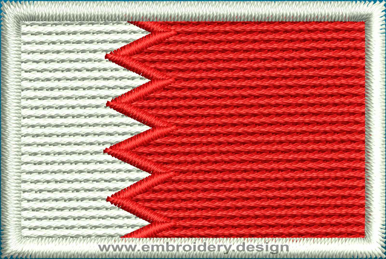 Design embroidery Flag of Bahrain Mini with Colour Trim by embroidery ...