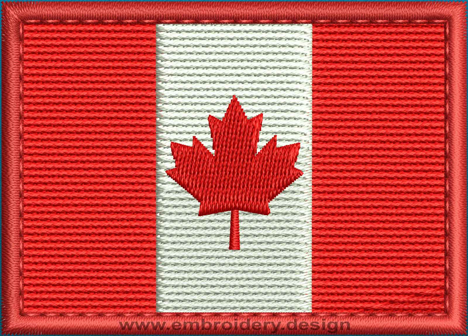 Design embroidery Flag of Canada Rectangle with Colour Trim by ...