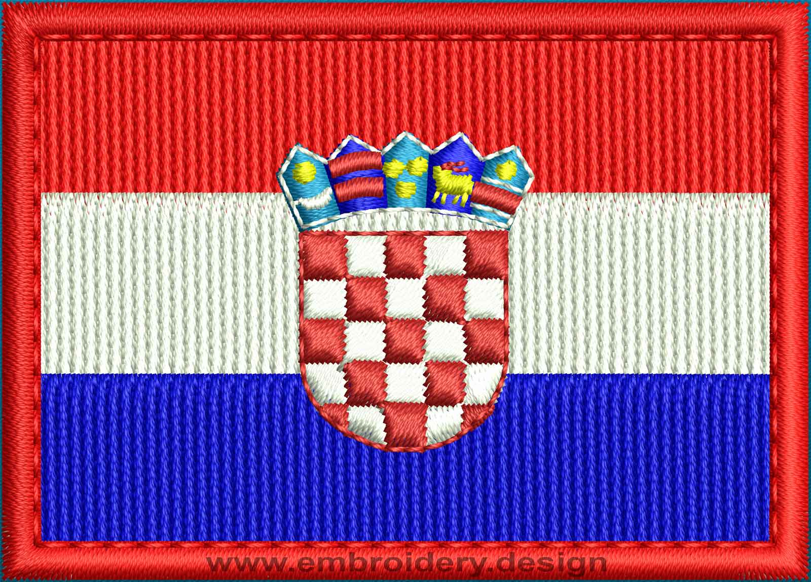 Design embroidery Flag of Croatia Rectangle with Colour Trim by ...