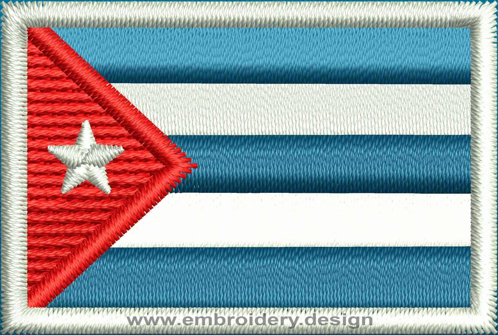 Design embroidery Flag of Cuba Mini with Colour Trim by embroidery design